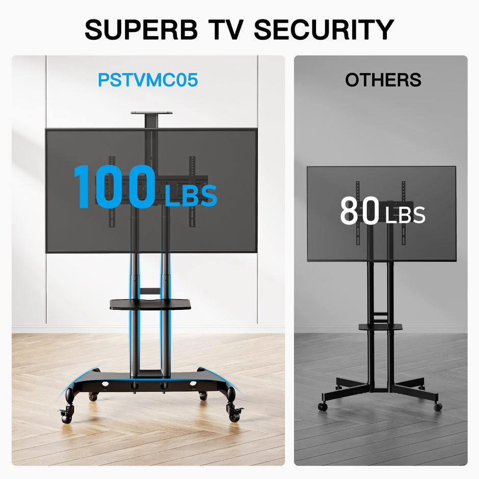 Heavy Duty TV Cart For 32" To 82" TVs